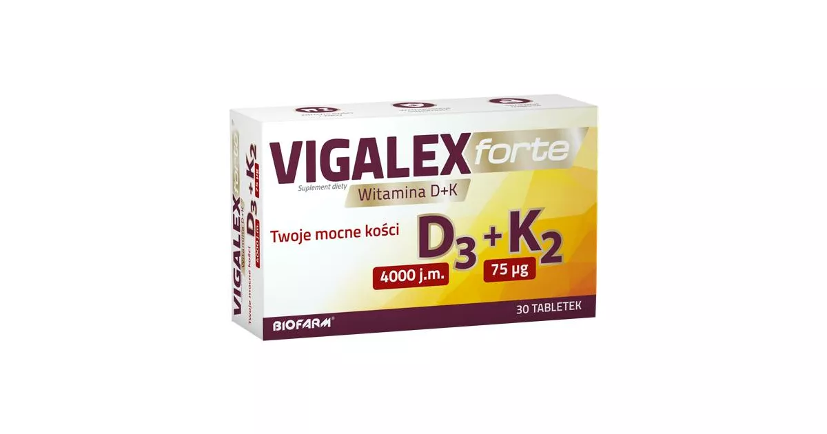 Vigalex Forte D3 + K2 - tabletki, 30 sztuk – opinie, skład i cena ️ ...