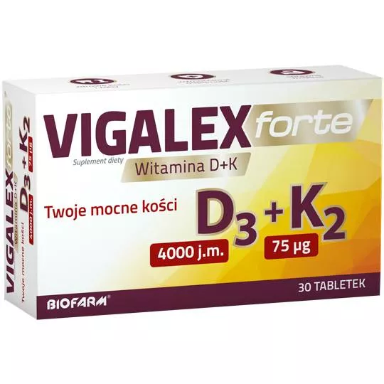 Vigalex Forte D3 + K2 - tabletki, 30 sztuk – opinie, skład i cena ️ ...