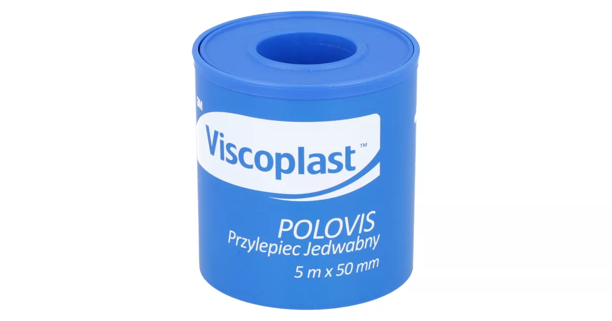 Viscoplast Polovis - Przylepiec jedwabny, 5 m x 50 mm, 1 sztuka ...