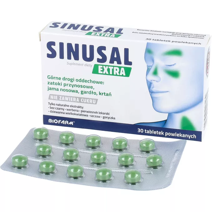 Sinusal Extra, 30 tabletek – opinie, skład i cena ️| Apteka Nowa Farmacja