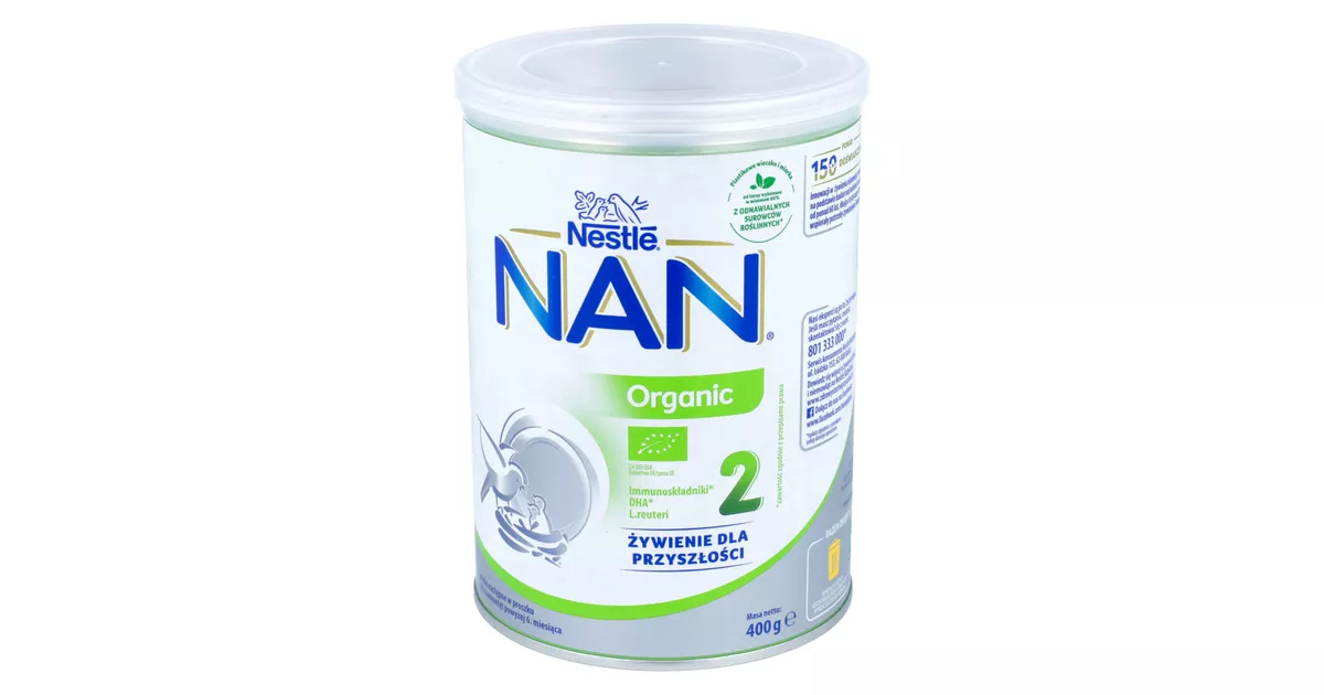 NESTLE NAN Organic 2 - mleko następne w proszku dla niemowląt powyżej 6 ...