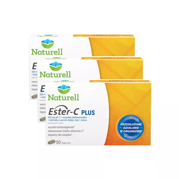 ZESTAW: 3 x Naturell Ester-C Plus, 50 tabletek – opinie, skład i cena ️ ...