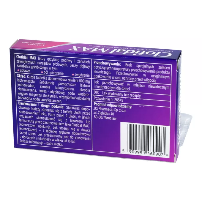 Clotidal MAX 500 mg, 1 tabletka dopochwowa – opinie, skład i cena ️ ...