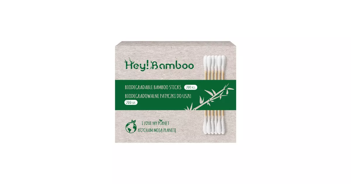 Hey!Bamboo - patyczki higieniczne, bambusowe, 200 sztuk – opinie, skład ...