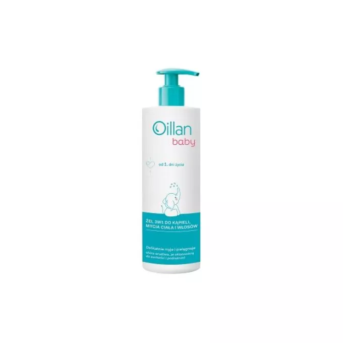 Oillan Baby - żel do mycia ciała i włosów 3w1, od 1. dnia życia, 400 ml ...