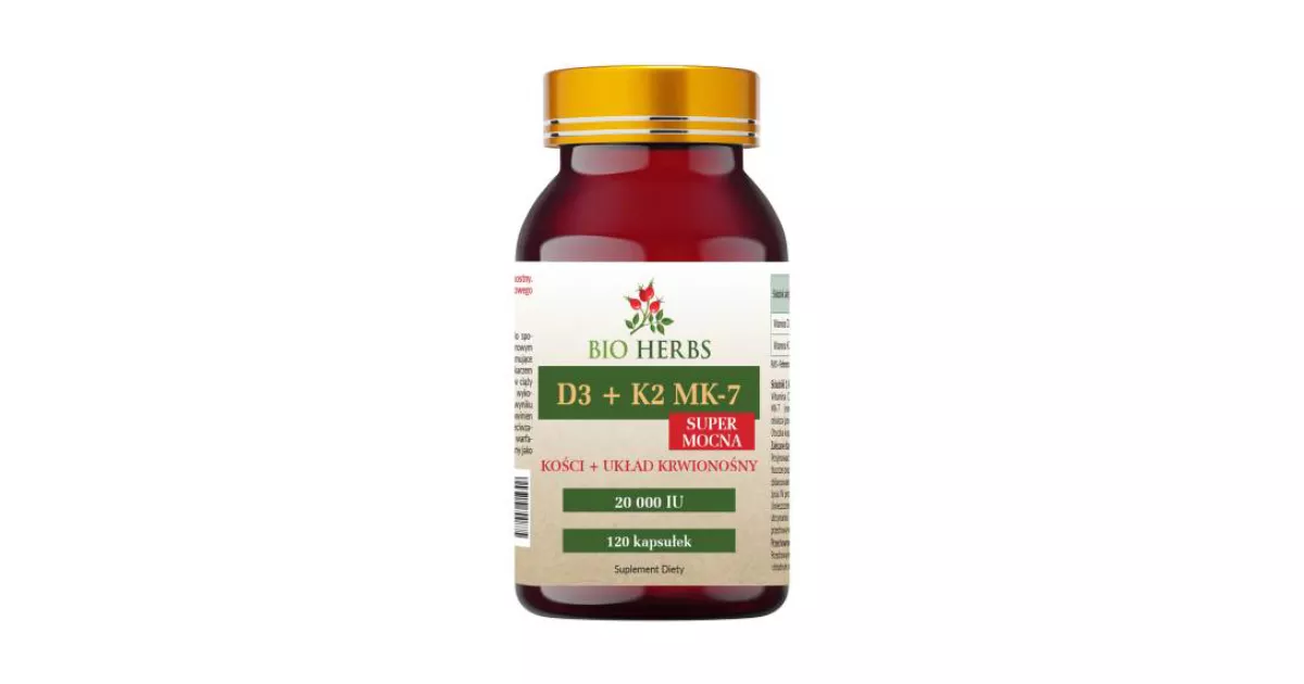 Bio Herbs Witamina D3 + K2 MK-7 Super Mocna, 120 kapsułek – opinie ...