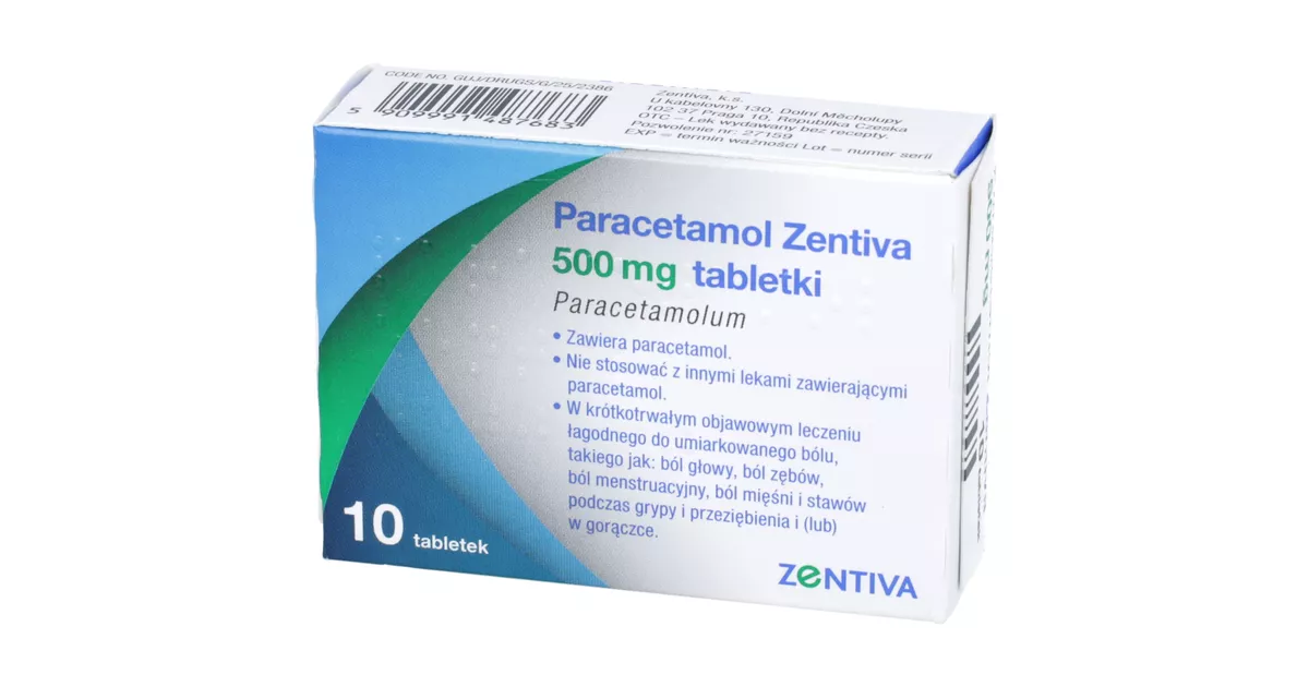 Paracetamol Zentiva 500 mg, 10 tabletek – opinie, skład i cena ️ ...