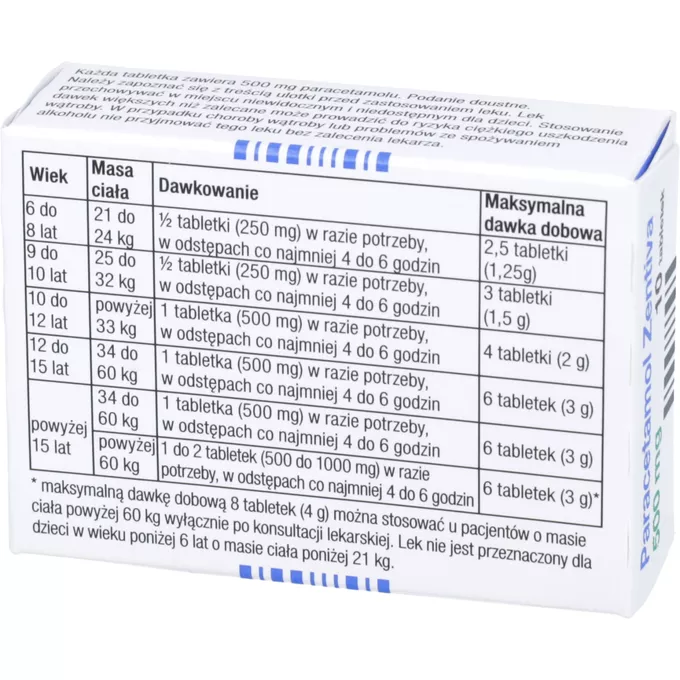 Paracetamol Zentiva 500 mg, 10 tabletek – opinie, skład i cena ️ ...