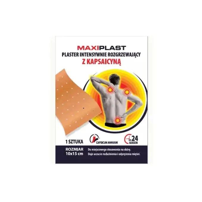 MaxiPlast, plaster intensywnie rozgrzewający, 10 cm x 15 cm, 1 sztuka ...