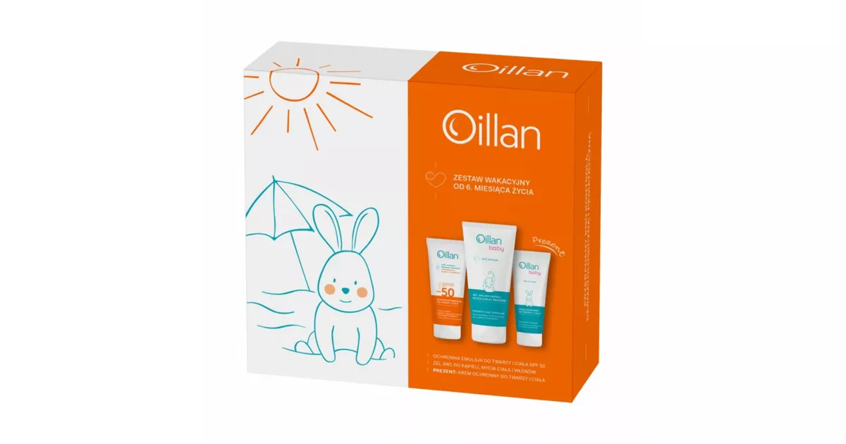 Oillan - Zestaw Wakacyjny Maluszka, Ochronna emulsja z filtrem SPF50 ...