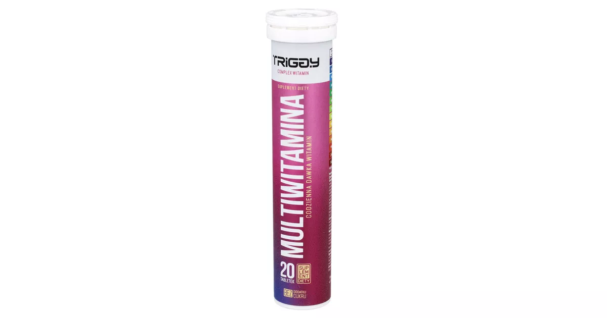 TRIGGY Multiwitamina, tabletki musujące o smaku truskawkowym, 20 sztuk ...