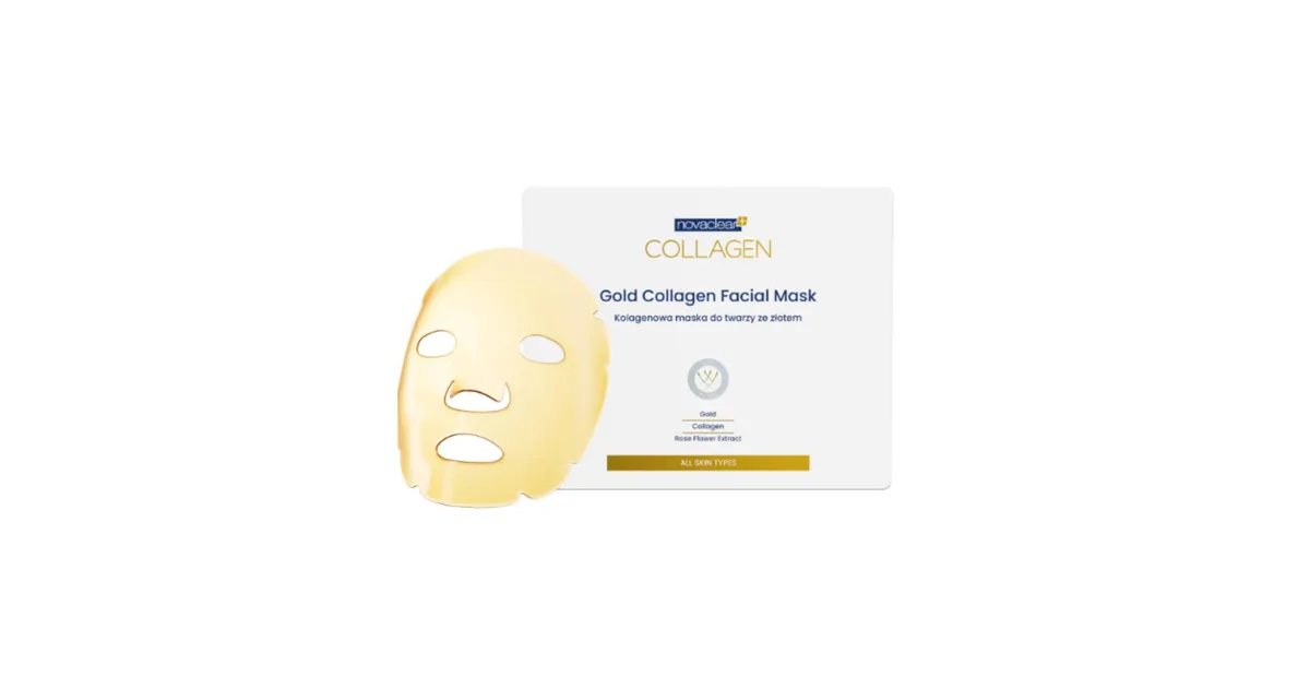 Novaclear Collagen - kolagenowa maska do twarzy ze złotem, 1 sztuka ...