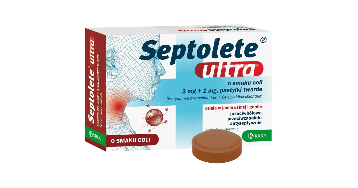 Septolete Ultra 3 mg + 1 mg, smak coli, 16 pastylek do ssania – opinie ...