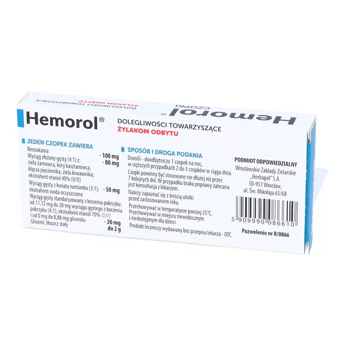 Hemorol, czopki, 12 sztuk – opinie, skład i cena ️| Apteka Nowa Farmacja