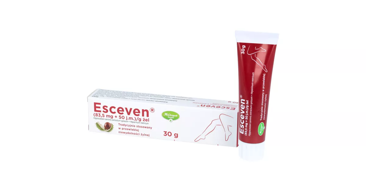 Esceven (83,5 mg + 50 j.m.)/g, żel, 30 g – opinie, skład i cena ️ ...