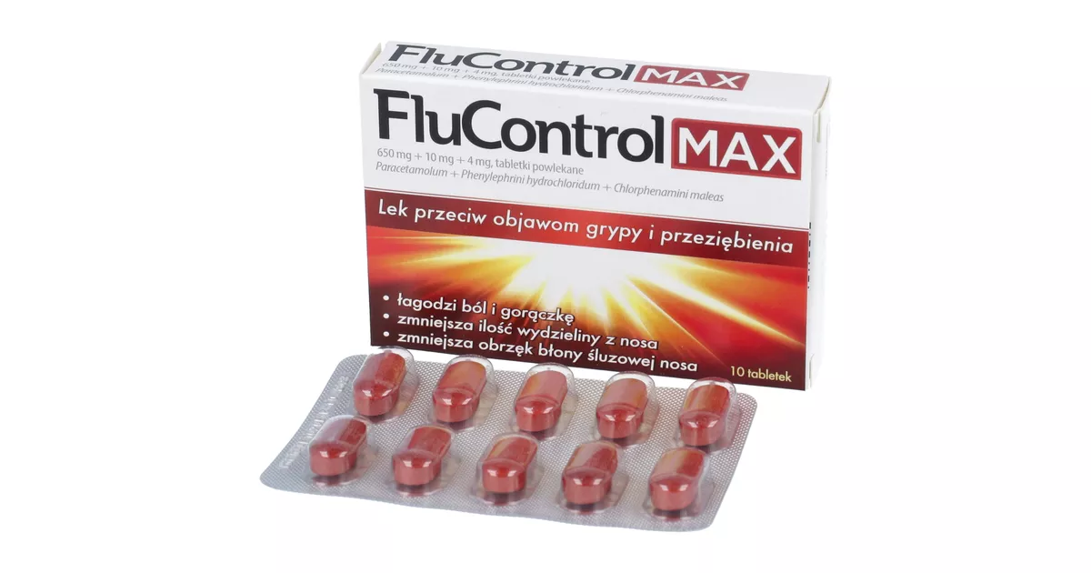 FluControl Max 650 mg + 10 mg + 4 mg, 10 tabletek – opinie, skład i ...