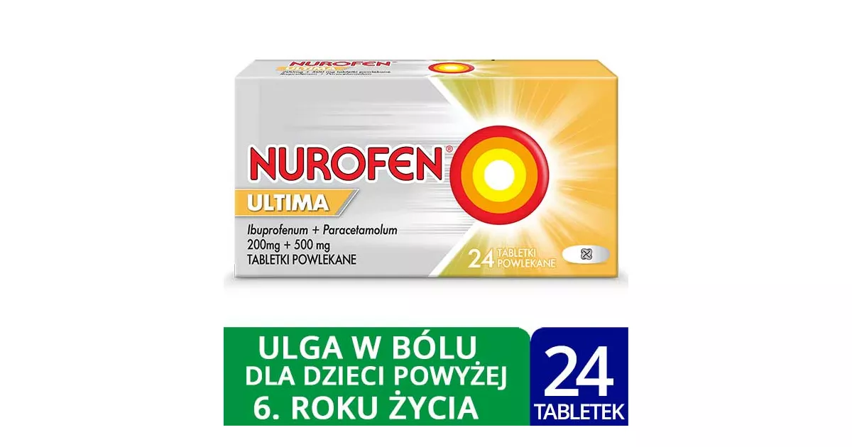 Nurofen Ultima 200 mg + 500 mg, 24 tabletki powlekane – opinie, skład i ...