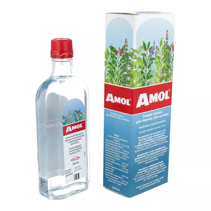 Amol - płyn, 250 ml – opinie, skład i cena ️| Apteka Nowa Farmacja