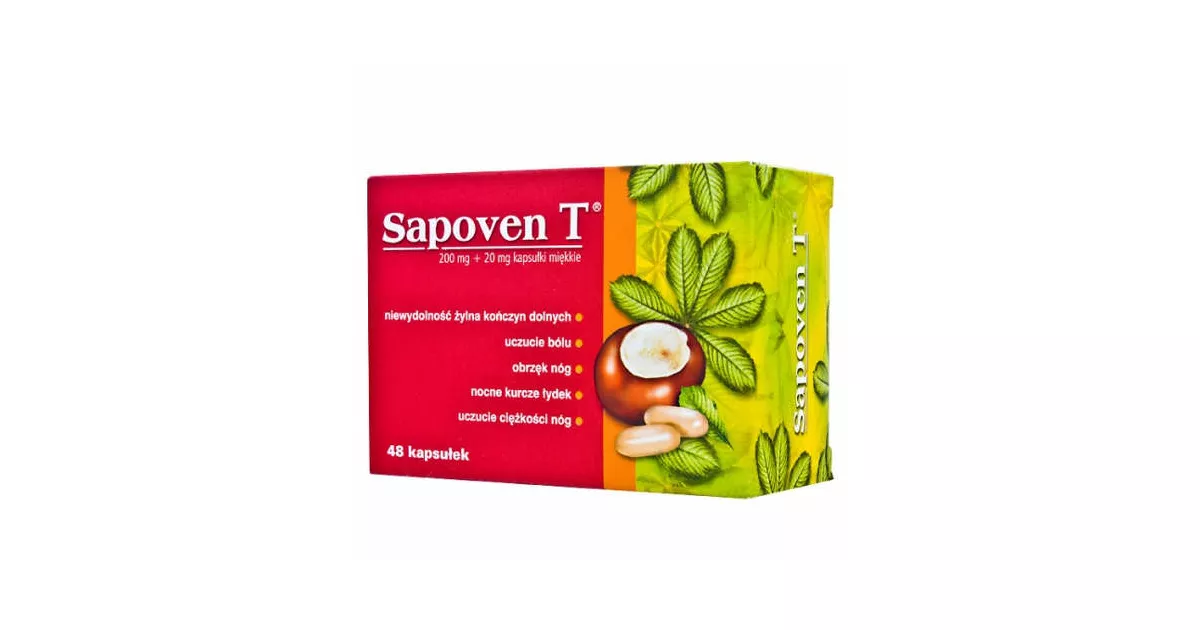 Sapoven T 200 mg + 20 mg, 48 kapsułek miękkich – opinie, skład i cena ️ ...