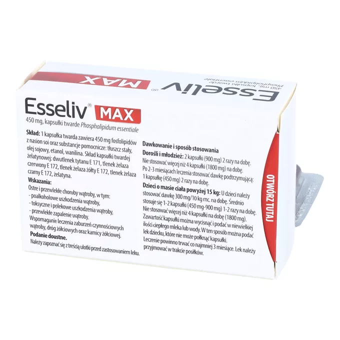 Esseliv max 450 mg, 30 kapsułek – opinie, skład i cena ️| Apteka Nowa ...