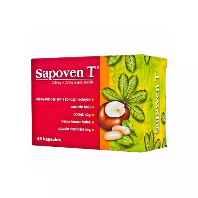 Sapoven T 200 mg + 20 mg, 48 kapsułek miękkich – opinie, skład i cena ️ ...
