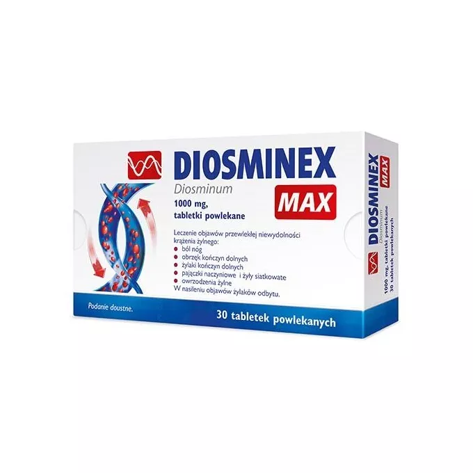 Diosminex Max 1000 mg, 30 tabletek powlekanych – opinie, skład i cena ️ ...
