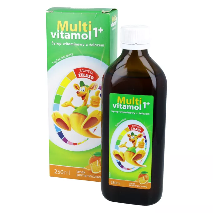 Multivitamol 1+ - syrop witaminowy z żelazem o smaku pomarańczowym, 500 ...