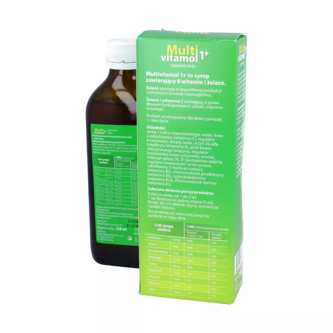 Multivitamol 1+ - syrop witaminowy z żelazem o smaku pomarańczowym, 500 ...