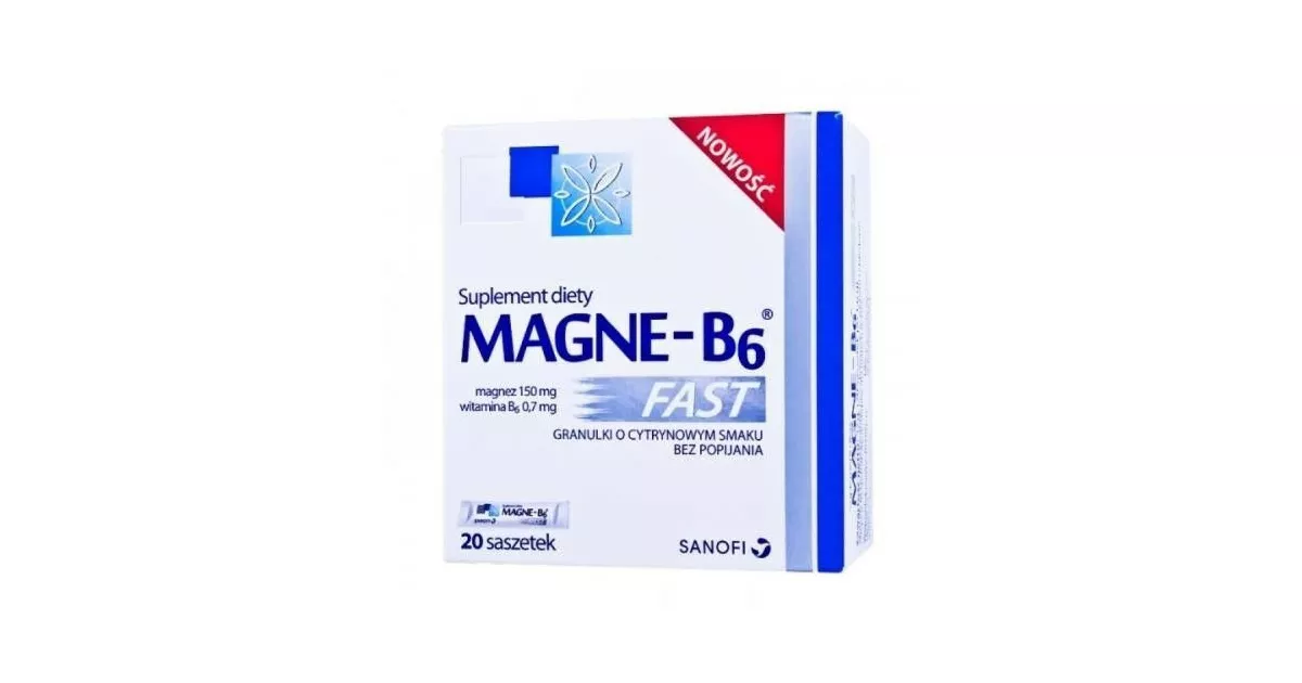 MAGNE-B6 FAST - saszetki - 20 sztuk – opinie, skład i cena ️| Apteka ...