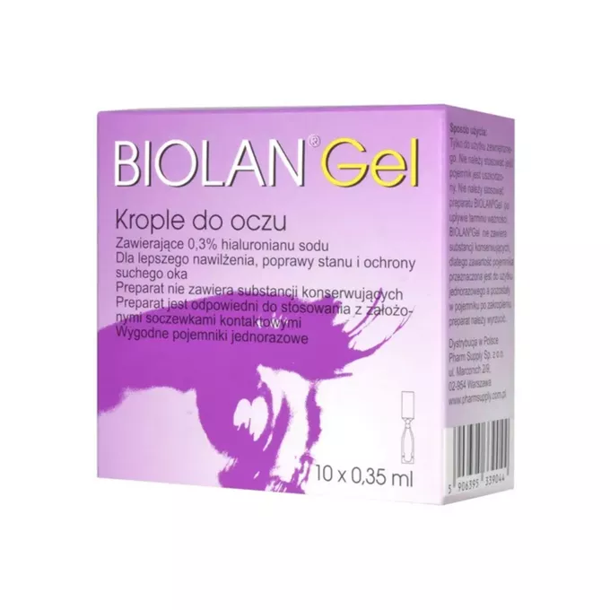 BIOLAN Gel - krople do oczu o wysokiej lepkości, 0,3%, 10x0,35 ml ...