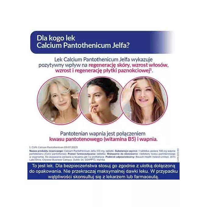 Calcium Pantothenicum Jelfa 100 mg, 50 tabletek – opinie, skład i cena ...