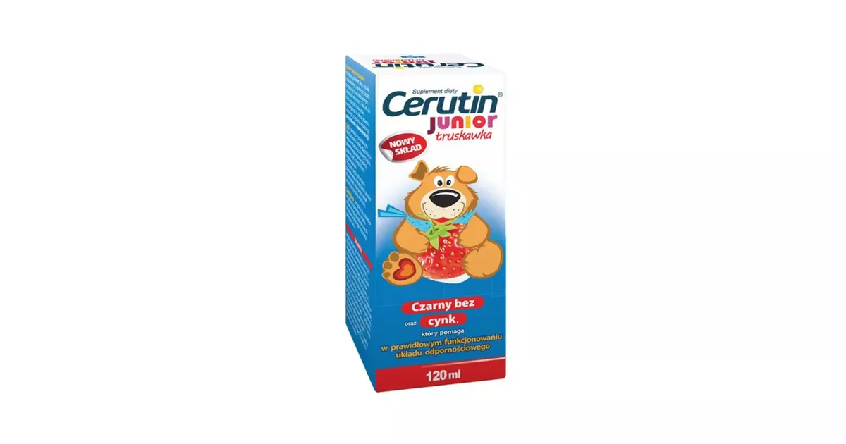Cerutin junior truskawka - suplement diety dla dzieci powyżej 3 roku ...