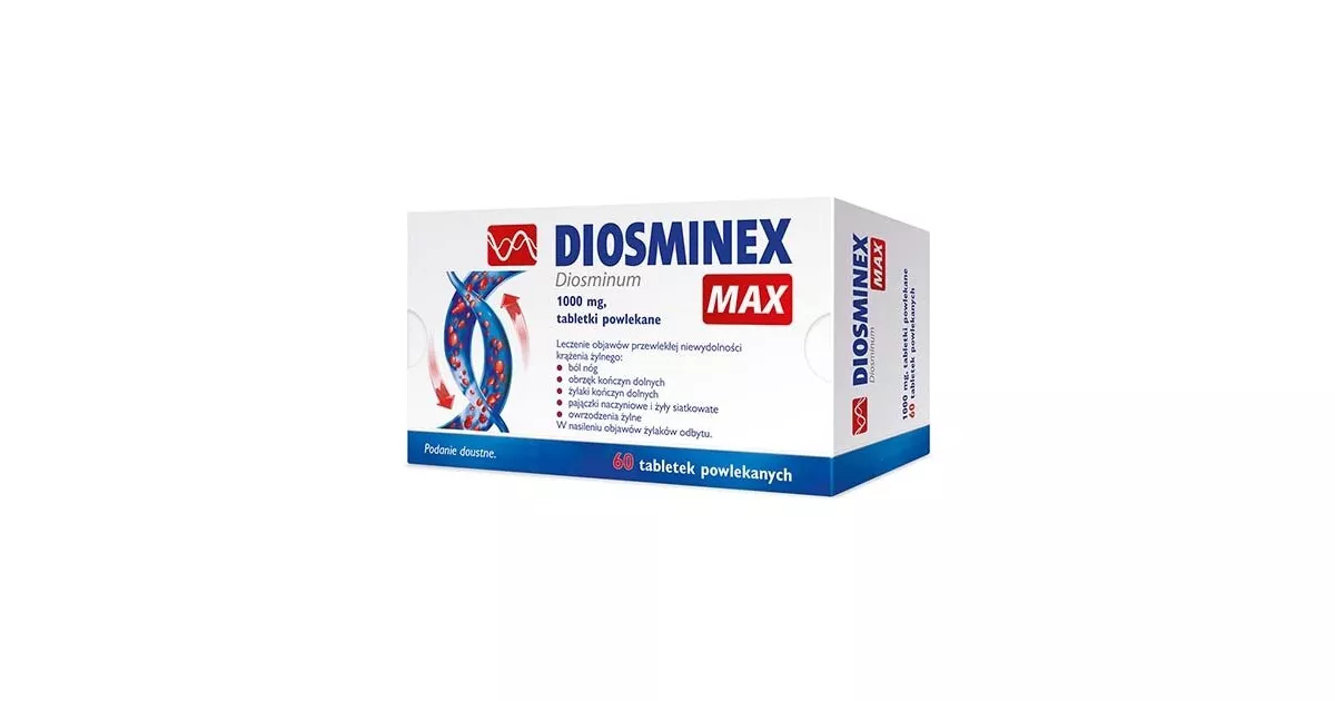 Diosminex Max 1000 mg, 60 tabletek powlekanych – opinie, skład i cena ️ ...