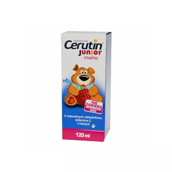 Cerutin junior malina - płyn dla dzieci pow. 3. roku życia, 120 ml ...