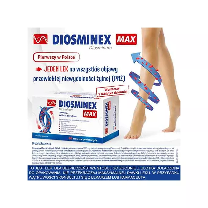 Diosminex Max 1000 mg, 60 tabletek powlekanych – opinie, skład i cena ️ ...