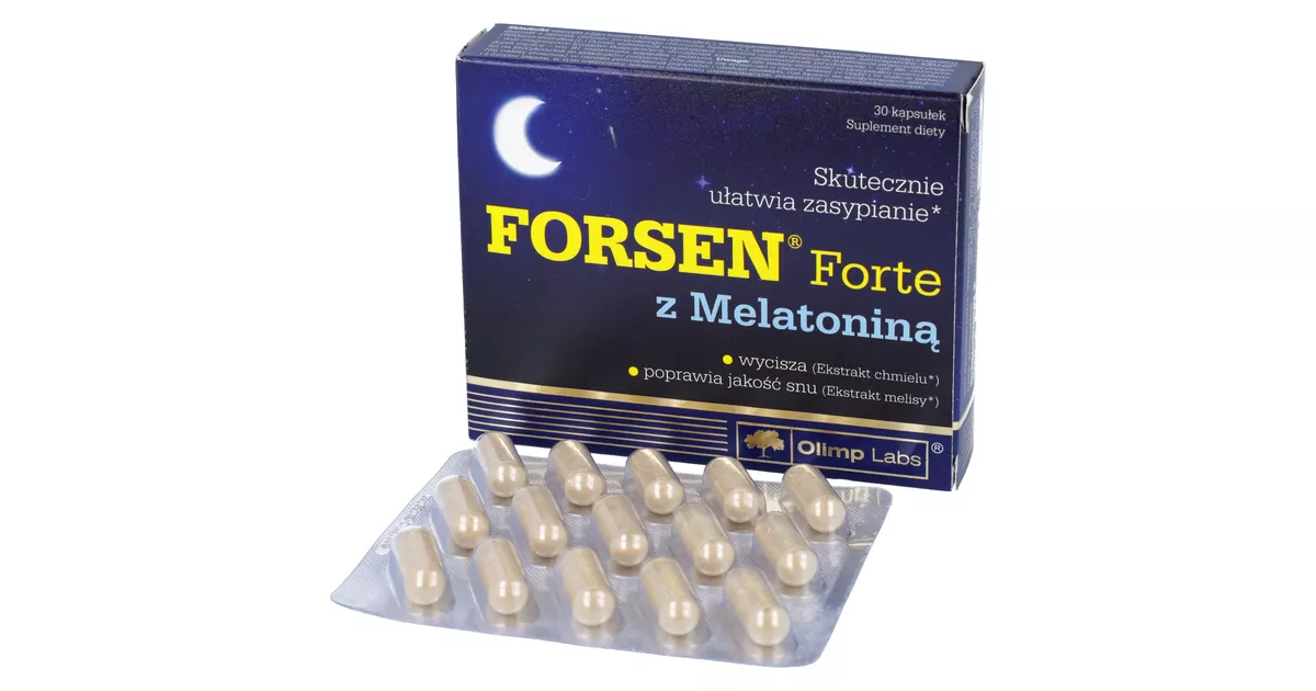 Olimp, Forsen Forte z melatoniną, 30 kapsułek – opinie, skład i cena ️ ...