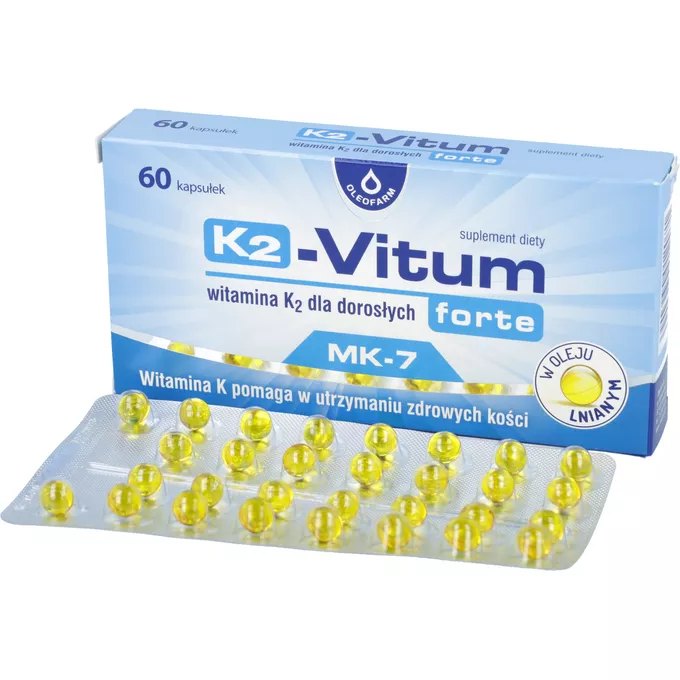 K2-Vitum forte, witamina K2 dla dorosłych, 60 kapsułek – opinie, skład ...