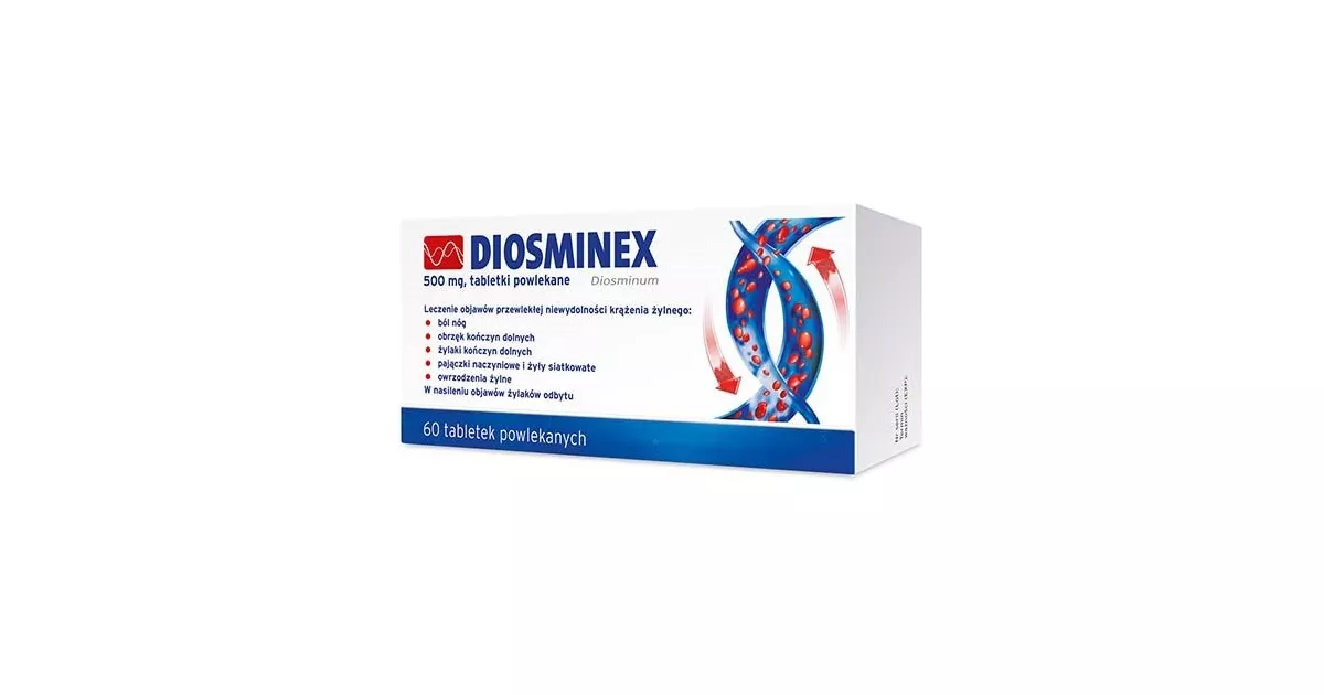 Diosminex 500 mg, 60 tabletek powlekanych – opinie, skład i cena ️ ...