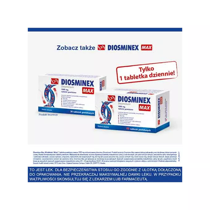 Diosminex 500 mg, 60 tabletek powlekanych – opinie, skład i cena ️ ...