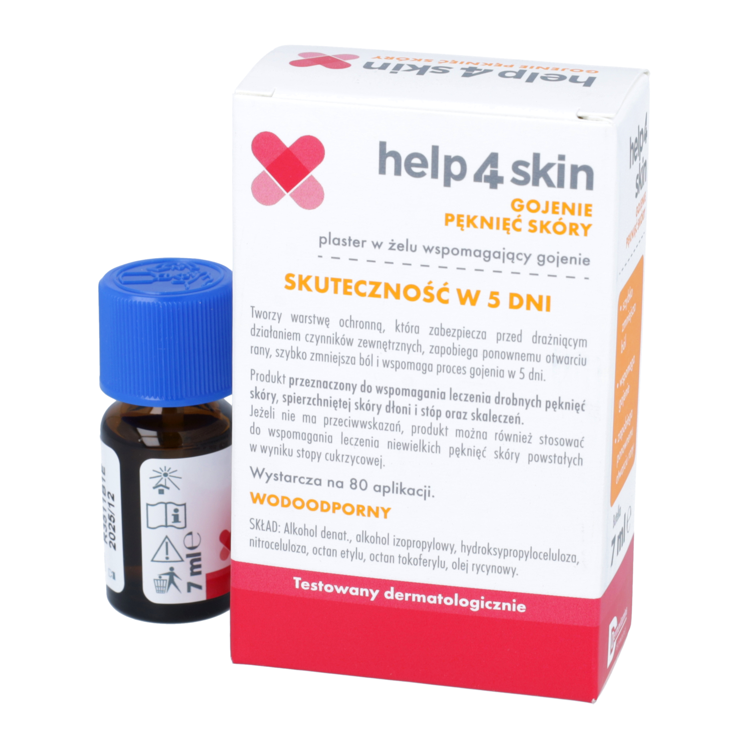 Help4Skin - gojenie pęknięć skóry, plaster w żelu, 7 ml + zestaw ...