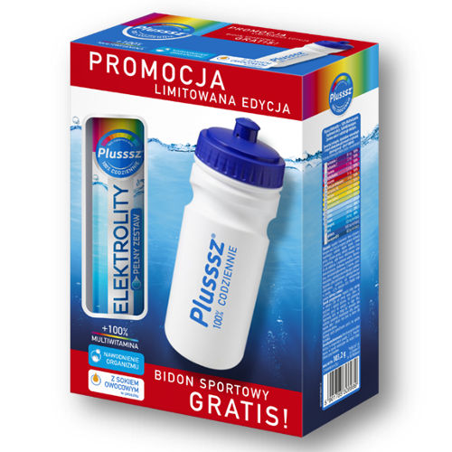 Plusssz Elektrolity, 24 tabletki musujące + Bidon sportowy, 1 sztuka ...