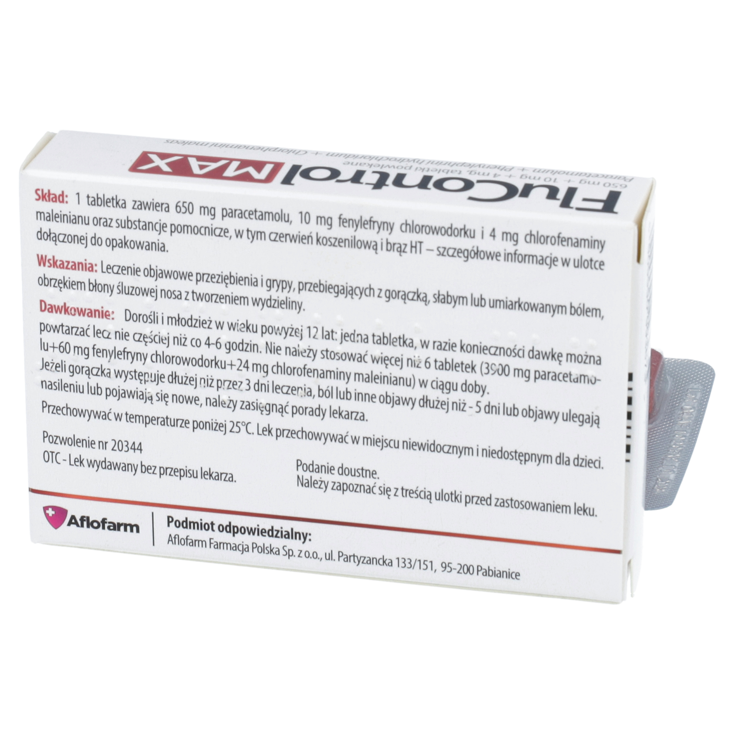 FluControl Max 650 mg + 10 mg + 4 mg, 10 tabletek – opinie, skład i ...