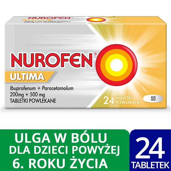 Nurofen Ultima 200 mg + 500 mg, 24 tabletki powlekane – opinie, skład i ...